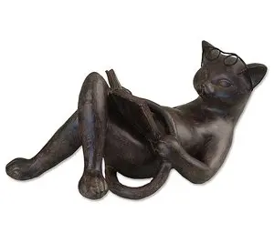 YOUNG'S INC. Young's Resin Reading Cat