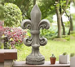 GLITZHOME Fleur-de-lis Lawn Garden Statue - One-color
