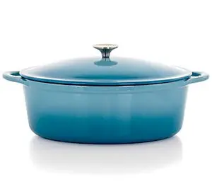 MEGACHEF 7-qt Oval Enameled Cast Iron Casserole - One-color