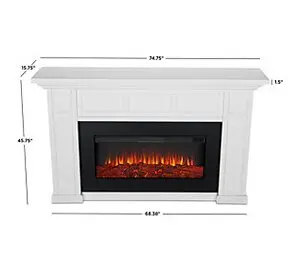 REAL FLAME White Alcott Landscape Indoor Electr Ic Fireplace