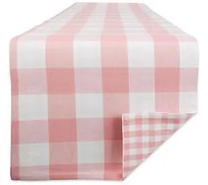 DESIGN IMPORTS Reversible Gingham Runner 14' X 108 - One-color