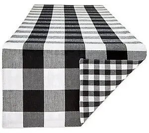 DESIGN IMPORTS Reversible Gingham Runner 14' X 108