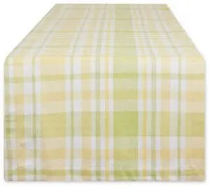 DESIGN IMPORTS 14' X 72' Lemon Bliss Plaid Tabl E Runner - One-color