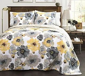 LUSH DECOR Leah 3-piece Full/queen Quilt Set By - One-color
