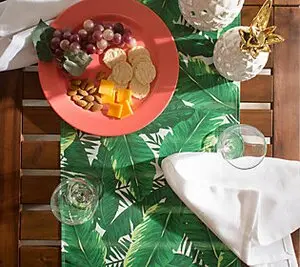 DESIGN IMPORTS Banana Leaf Outdoor Table Runner 14' X 108
