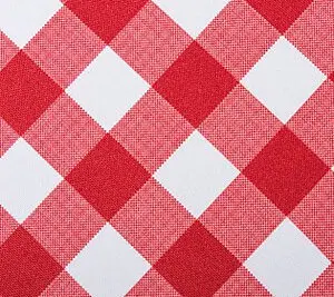 DESIGN IMPORTS 14' X 108' Red Check Outdoor Tab Le Runner