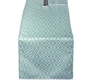 DESIGN IMPORTS Diamond Outdoor Table Runner W/z Ip 14' X 108 - One-color