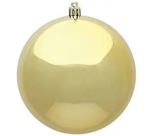 VICKERMAN 6' Gold Shiny Ball Christmas Ornament, 4 Per Bag - One-color