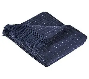 OX BAY TRADING CO. Ox Bay Trading Embroidered Stitch Throw Blanket