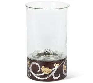 GERSON INTERNATIONAL 12' Mango Wood Inlay Candleholder Gerson Co - One-color