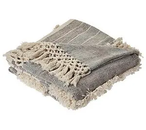 OX BAY TRADING CO. Ox Bay Trading Neutral Eclectic Overtufted Thro Blanket
