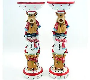 TEMP-TATIONS Seasonal Set Of 2 Resin Pillars - One-color