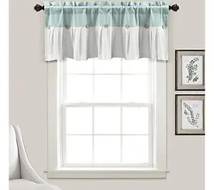 LUSH DECOR Linen Button Valance 52x18 2' Header