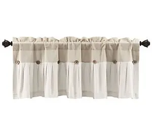 LUSH DECOR Linen Button Valance 52x18 2' Header