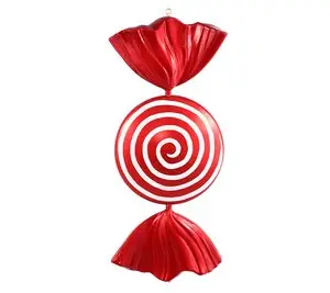 VICKERMAN 37' Peppermint Spiral Candy Christmas Ornament Y - One-color