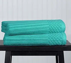 SUPERIOR Cotton 2-piece Absorbent Textured Bath Towel Set - One-color