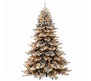PULEO INTERNATIONAL Puleo 9' Flocked Royal Majestic Spruce Christma S Tree - One-color