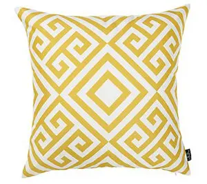 HOMEROOTS Yellow/white Printed Decorative Throw Pillow Cover - One-color