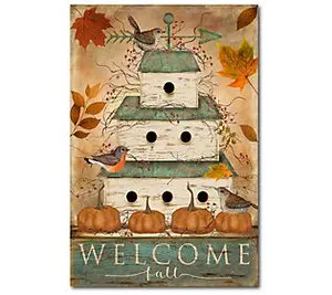 COURTSIDE MARKET Welcome Fall Birdhouse 12x18 C Anvas Wall Art - One-color