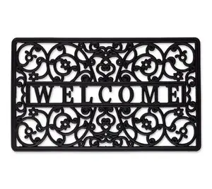 DESIGN IMPORTS Welcome Scroll Rubber Doormat - One-color