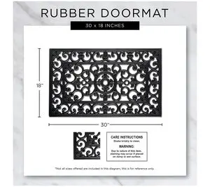 DESIGN IMPORTS Welcome Scroll Rubber Doormat