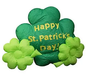 NORTHLIGHT 4' Inflatable Lighted St. Patrick's Day Shamroc Yard Art Deco - One-color