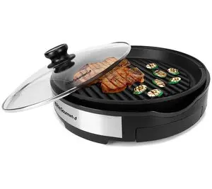 ELITE Gourmet 12' Deluxe Indoor Grill With Lid - One-color