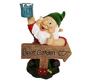 SANTA'S WORKSHOP Swi Garden 10.5' Beer Garden Gnome - One-color