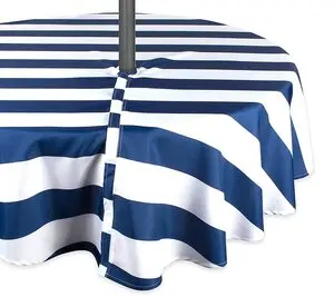 DESIGN IMPORTS Cabana Stripe Tablecloth W/ Zipp Er 60' Round - One-color