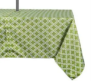DESIGN IMPORTS Lattice Outdoor Tablecloth W/ Zi Pper 60' X 120 - One-color