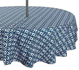 DESIGN IMPORTS Ikat Outdoor Tablecloth W/ Zippe R 60' Round - One-color