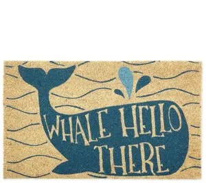 DESIGN IMPORTS Whale Hello There Natural Coir Doormat With Non Slip Back - One-color