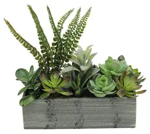 NORTHLIGHT 11.75' Artificial Succulent Plants I Planter - One-color