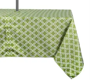 DESIGN IMPORTS Lattice Outdoor Tablecloth W/ Zi Pper 60' X 84 - One-color