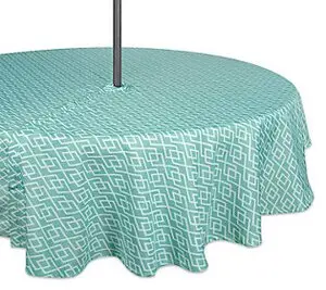 DESIGN IMPORTS Diamond Outdoor Tablecloth W/ Zi Pper 60' Round - One-color