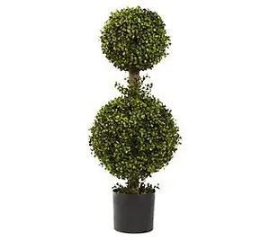 NEARLY NATURAL 35' Double Boxwood Topiary By - One-color