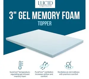 LUCID Comfort Collection 3' Gel Memory Foam Top Per King