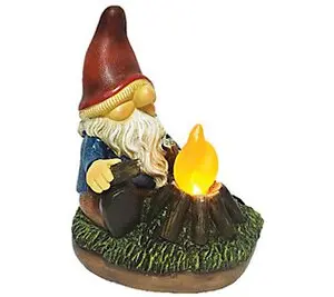 SANTA'S WORKSHOP Swi 7.3' Solar Campfire Gnome - One-color
