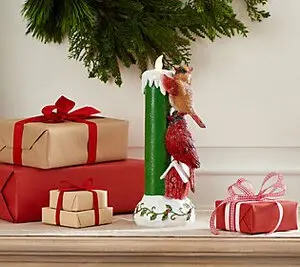 VALERIE PARR HILL Holiday Character W/ Illumininated Candle Valerie