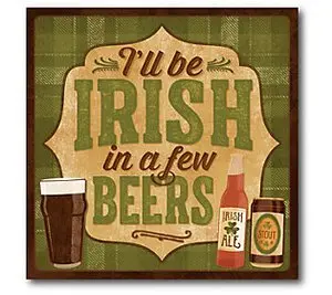 COURTSIDE MARKET I'll Be Irish 12x12 Canvas Wal L Art - One-color