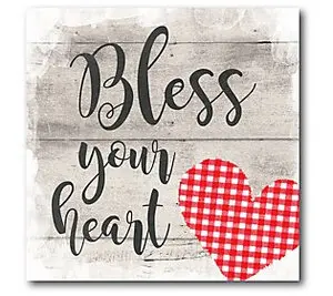 COURTSIDE MARKET Bless Your Heart 16x16 Canvas Wall Art - One-color