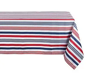 DESIGN IMPORTS Patriotic Stripe Outdoor Tablecl Oth 60' X 120 - One-color