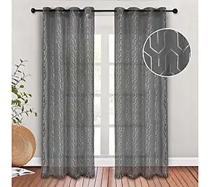SUPERIOR Cormac Sheer Grommet Curtain 2 Panel S T, 52' X 96 - One-color