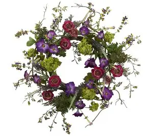 NEARLY NATURAL 20' Veranda Garden Wreath By - One-color