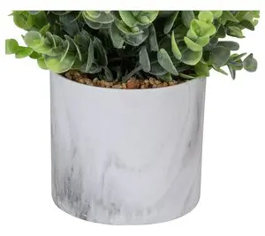 NORTHLIGHT 9' Artificial Eucalyptus In A Marble Style Pot