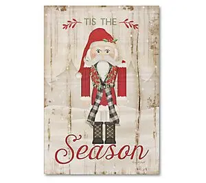 COURTSIDE MARKET Tis The Season Nutcracker 12x1 .5 Wood Sign - One-color