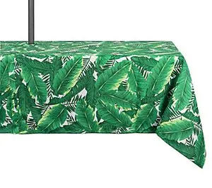 DESIGN IMPORTS Banana Leaf Tablecloth With Zipp Er 60' X 84 - One-color