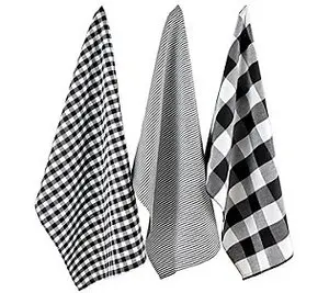 DESIGN IMPORTS Mixed Check Kitchen Towel Set Of 3