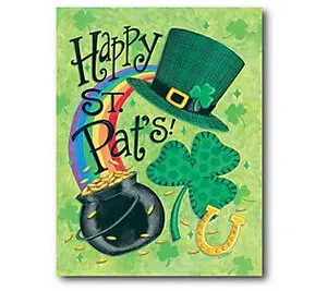 COURTSIDE MARKET Happy St Pat's Rainbow 11x14 C Anvas Wall Art - One-color