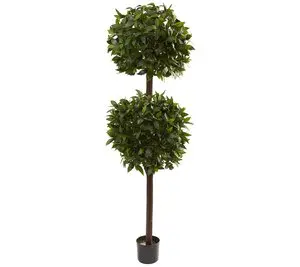 NEARLY NATURAL 6' Sweet Bay Double-ball Topiary Nearly Natu Ral - One-color